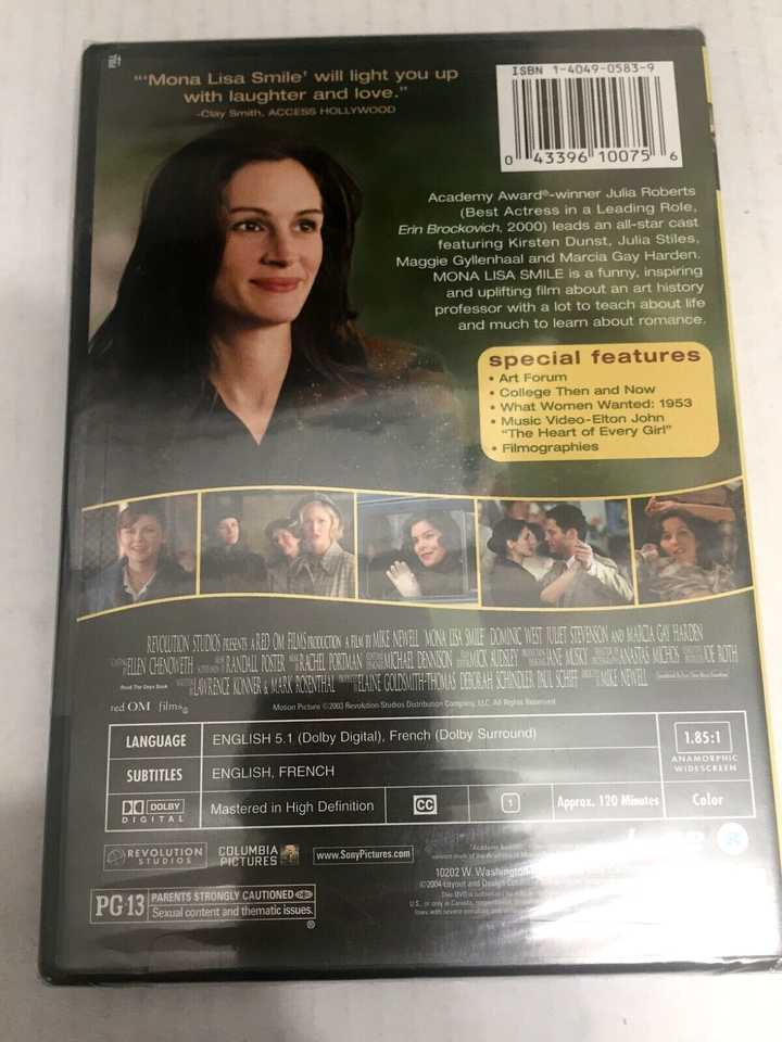 Mona Lisa Smile Julia Roberts DVD BRAND NEW SEALED Ships Same Day With ...
