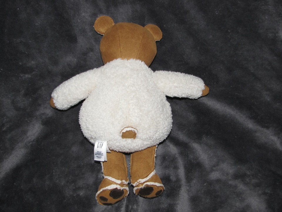 Baby Gap Brannan Teddy Bear Stuffed Plush Toy Ivory Cream Sherpa Tan ...