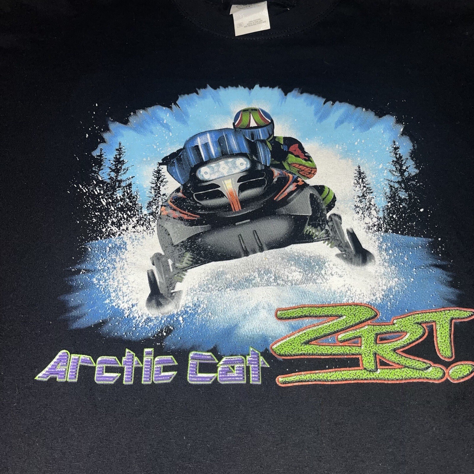 Vintage Rare Arctic Cat ZRT Snowmobile Vtg Black T Sh… - Gem