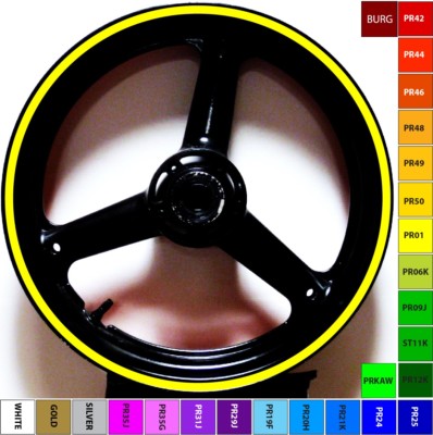 CUSTOM YELLOW MOTORCYCLE CAR TRUCK RIM STRIPES WHEEL DECAL STICKERS ...