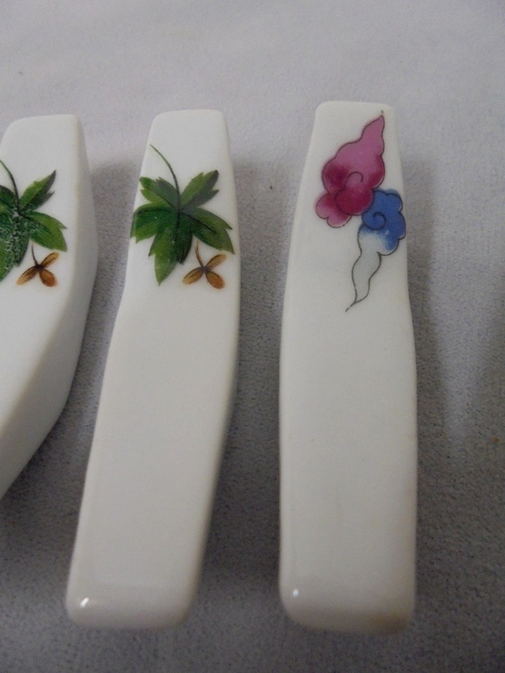 Chopstick Or Knife Rest, 5 Flowers & Leaves, 2.75" Long, Porcelain | eBay