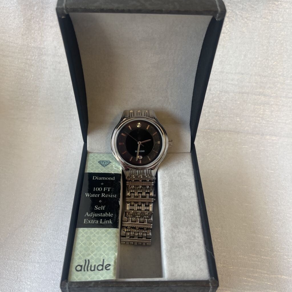 Allude Womens Wristwatch Faux Diamond Accents Gold Tone Water Resistant ...