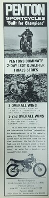 1972 Penton Motorcycle Print Ad Dominates 2 Day ISDT Qualifier Series ...