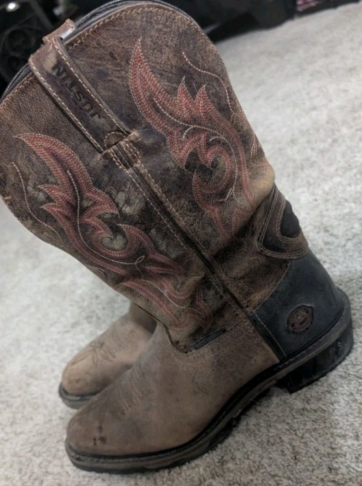 Justin Mens Wk4628 Brown Leather Cowboy Boots 11 1/2EE | eBay