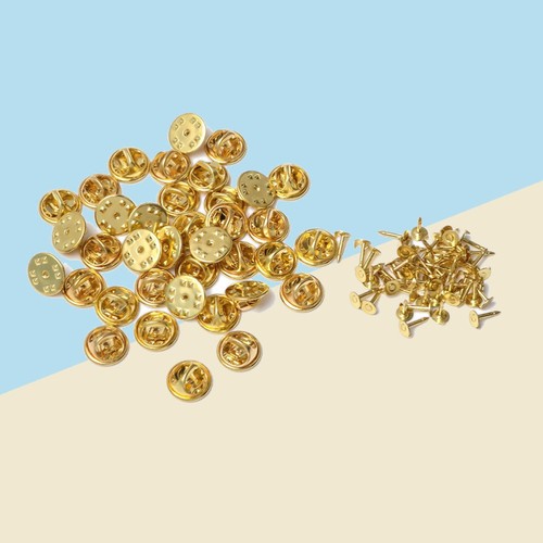 100 Sets Clips Pin Jewellery Closure Clasps Lapel Pins Blank Tie Backs ...