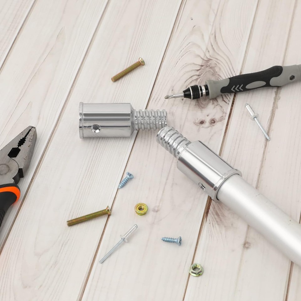 2 Pcs Broom Handle Threaded End Replacement Metal Tips for 1" Wood ...