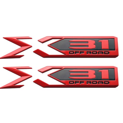 Rear Bedside Emblems Fits Sierra X31 OFF ROAD Badges 2Pc Red Black | eBay