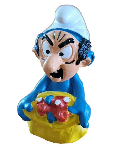 Vtg 1984 Peyo Schleich Smurfs Halloween Smurf w/ Gargamel Mask 2 1/2 ...