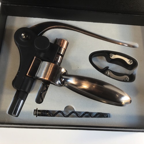 HQY wine bottle cork remover Kit In Box Trigger Pull Type With Foil ...