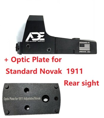 ADE RD3-006B GREEN Dot+Optic Mount Plate For 1911 Novak Rear Sight ...