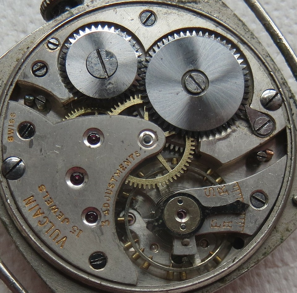 Vulcain military wristwatch nickel chromiun case load manual Balance ...