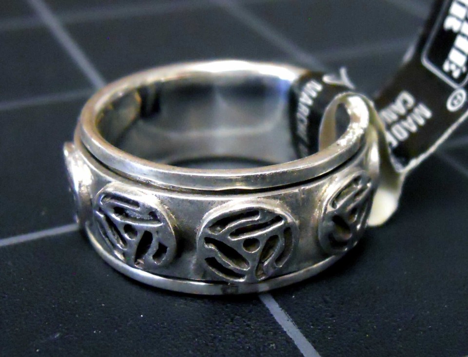 45 RPM Record Adapter Insert Spinning Turntable DJ Ring STERLING SILVER ...