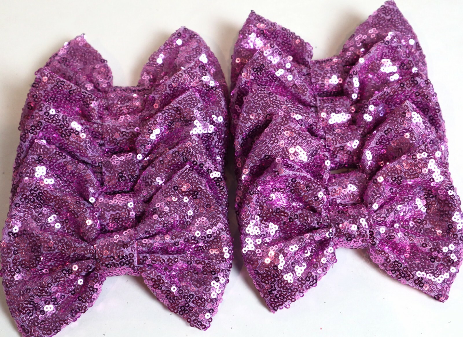 Set of 12 Large 5 inches Lilac Purple Sequin Bows,DIY Wholesale Bows ...