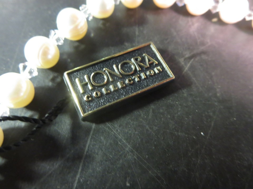Honora Collection Pearl & Rhinestone Necklace w/Tag & Box | eBay
