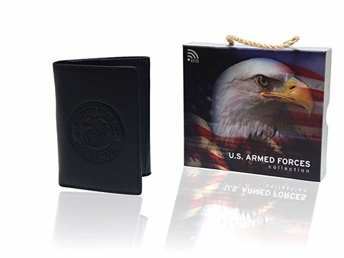 U.S. Armed Forces RFID Men's Genuine Leather Wallets Army Navy Marines ...