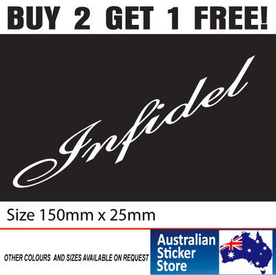 Infidel Car sticker Popular car Sticker decal Popular in white colour ...