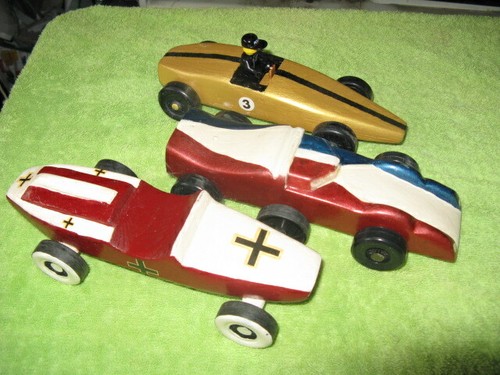 4 Early Cub Scout Pinewood Derby Race Cars 1960's-80's & 1996 Derby car ...