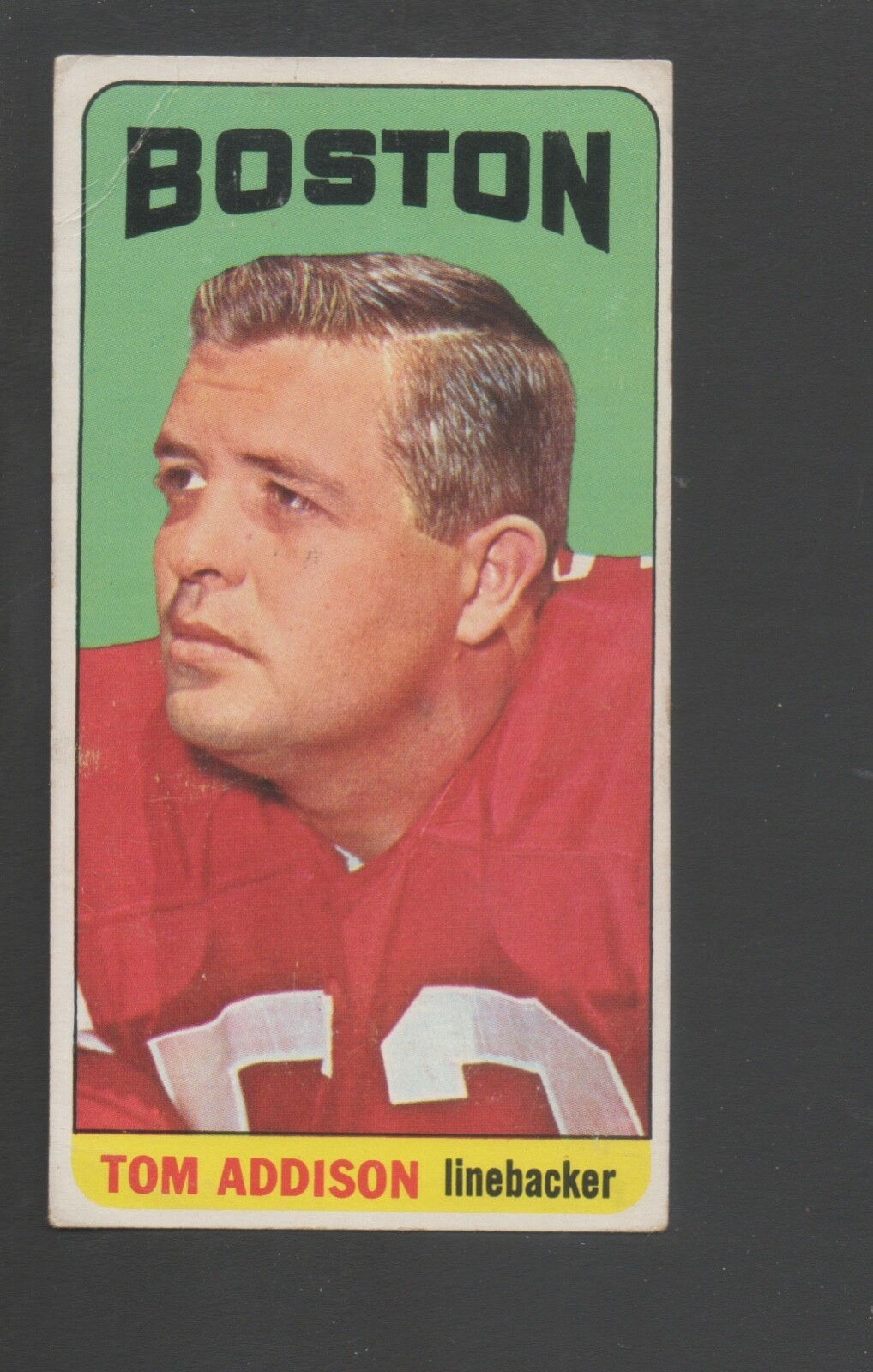 1965 Topps Football Card #1 Tom Addison-Boston Patriots G-Vg Card | eBay