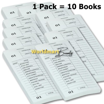Nail Salon Ticket Check Book 100ct/book ( 1 Pack = 10 Books ) | eBay