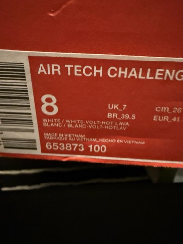 Nike Air Tech Challenge Hybrid White Vol -Hot Lava 653873-100 Mens Size ...