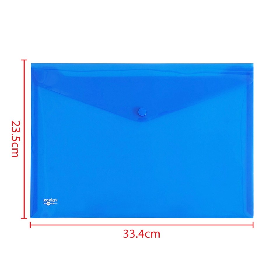 EASTLIGHT A4 Plastic wallets Stud Document Wallet Files Folders Filing ...