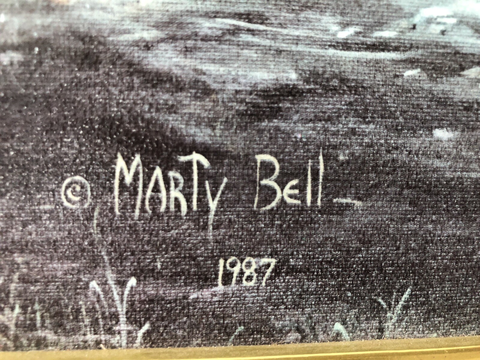 1987 Original Signed Marty Bell Fine Art On Canvas "WAKEHURST PLACE" 36 ...