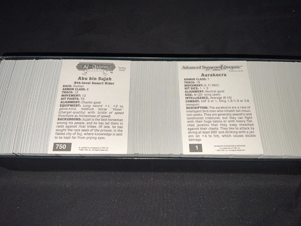 1992 Advanced Dungeons & Dragons Trading Cards Factory Set:750 Card ...
