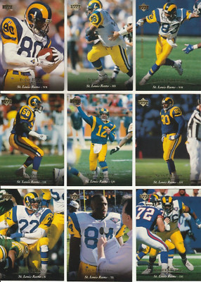 (10) 1995 Upper Deck St. Louis Rams (10 Card Complete Team Set) See ...