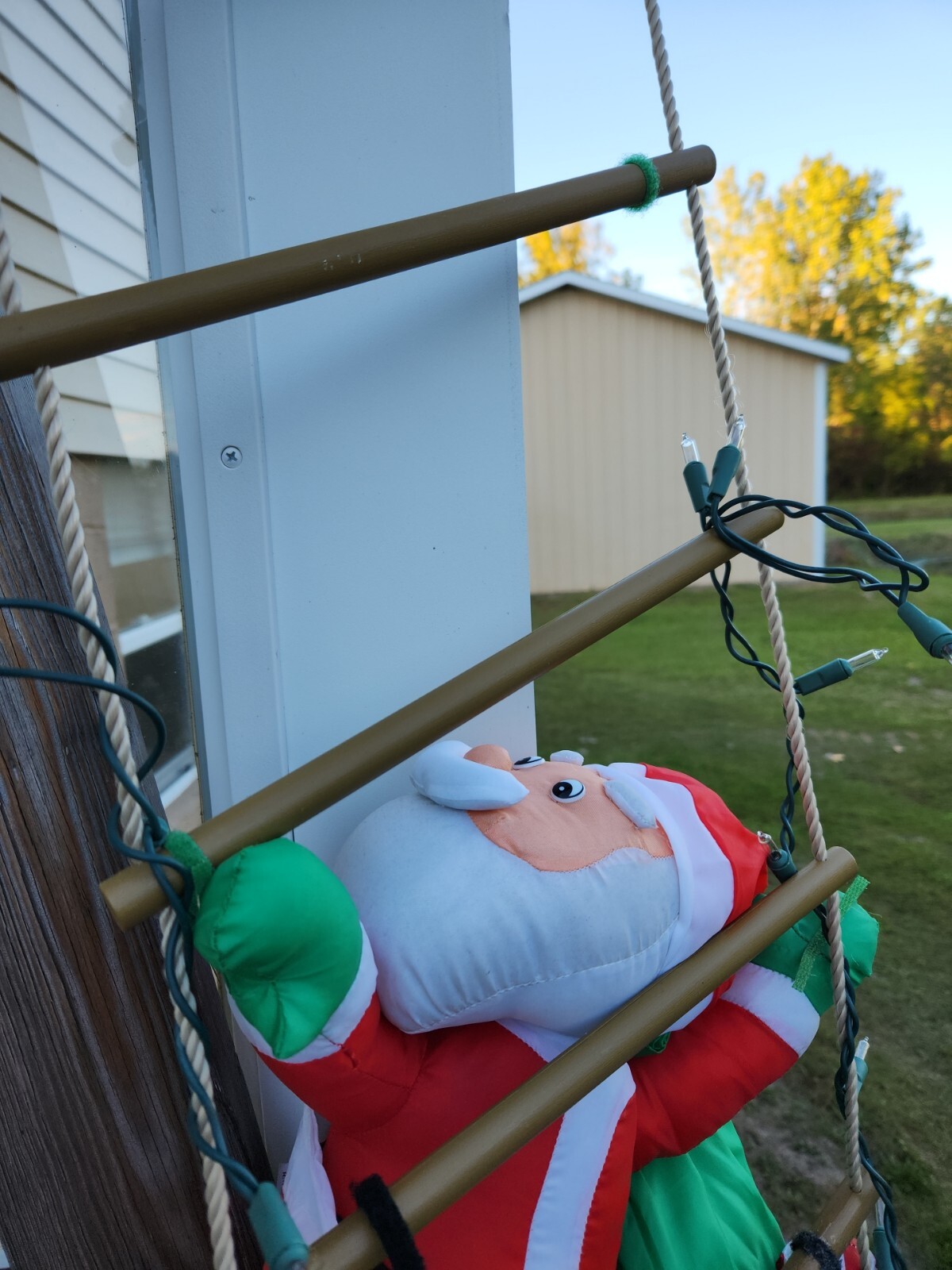 Santa & Friends Climbing Ladder Christmas Large 8 Feet Nylon Plush ...