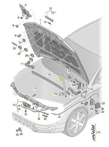 AUDI NEW GENUINE A5 S5 2010-2016 GAS FILLED HOOD SUSPENSION STRUT ...