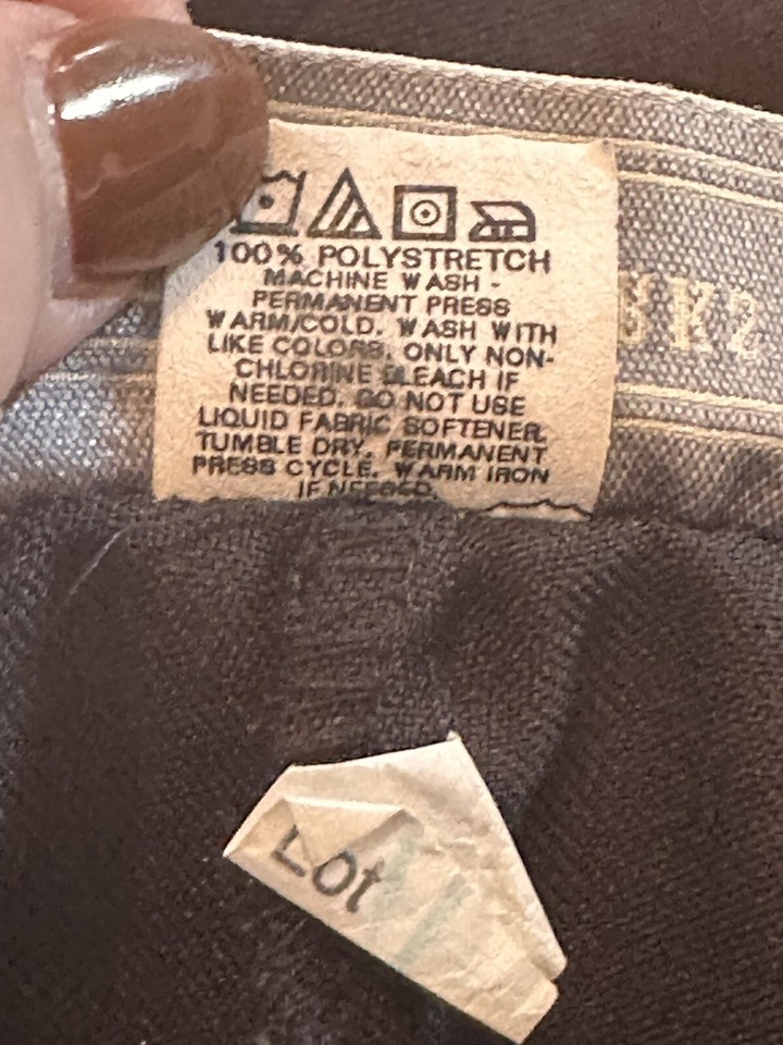 STUDIO WORKS 100% Polyester Pants Black Side Slit Pockets Elastic Waist ...