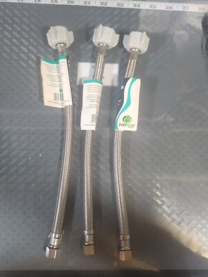 3 Everflow Water Supply Line Stainless Steel 7/8"x3/8" Comp 12 ...