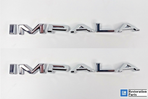 Pair 1963 63 Chevrolet Impala Quarter Panel Emblems Chrome Letters GM ...
