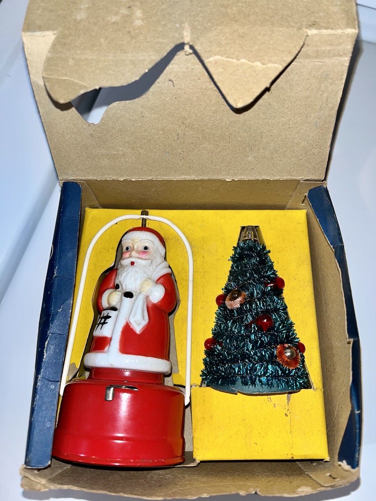 VTG 1950'S BATTERY OPERATED TWINKLE TWINKLE CHRISTMAS TREE SANTA CLAUS ...