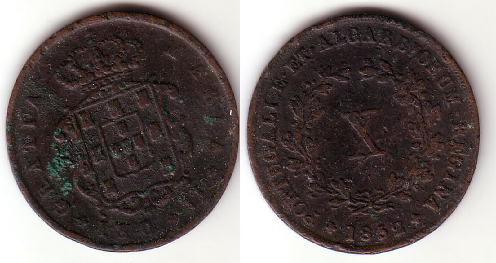 PORTUGAL “Portuguese Monarchy”-1 Coin of X Reis (D.Maria II).1852 | eBay