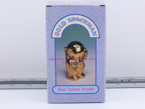 SpaceMan Coin Bank Ceramic Gold Tone Hand Painted from 1990 - NEW | eBay