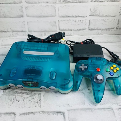 Nintendo 64 Clear Blue N64 Console Controller set Already tested No Box ...