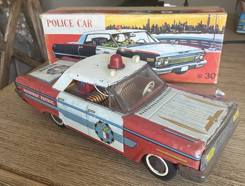 Lyra Vintage tin toy Police car | eBay