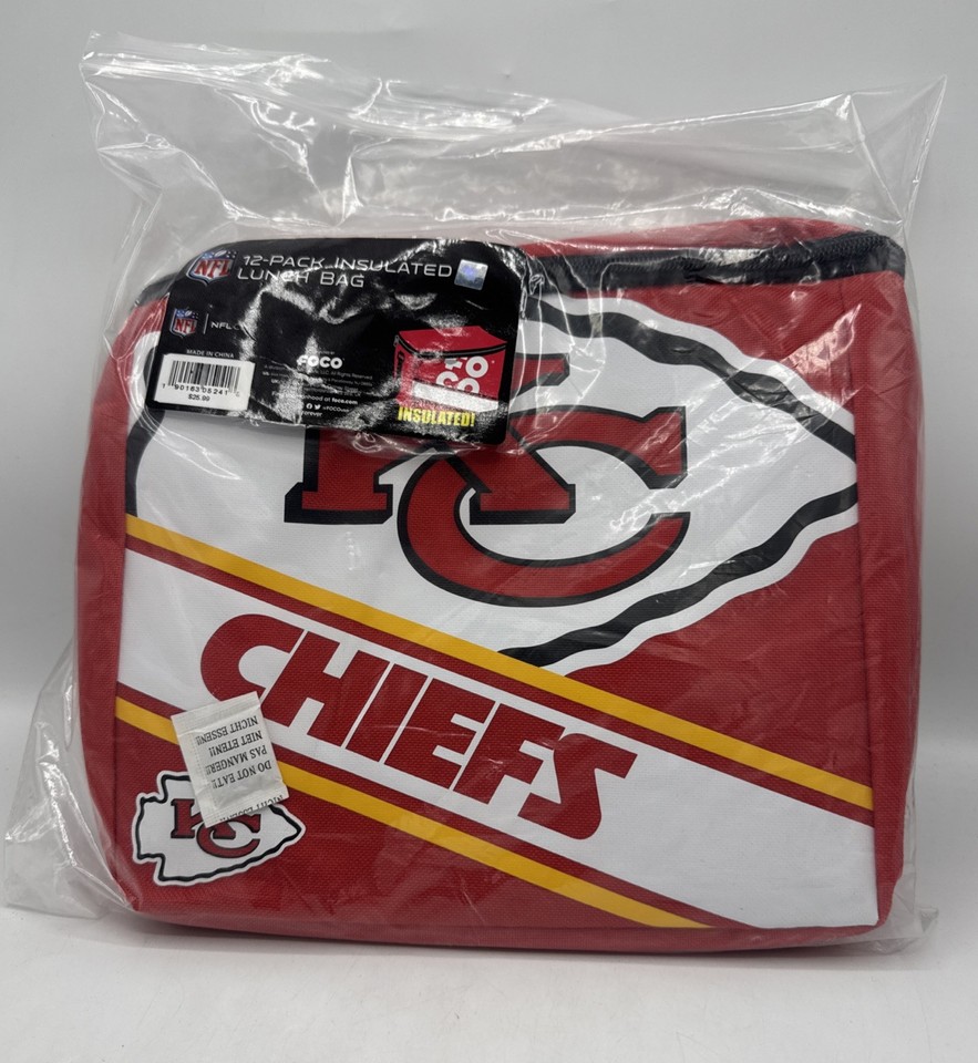 Kansas City Chiefs Big Logo Stripe 12 Pack Cooler Insulated Lunch Bag ...