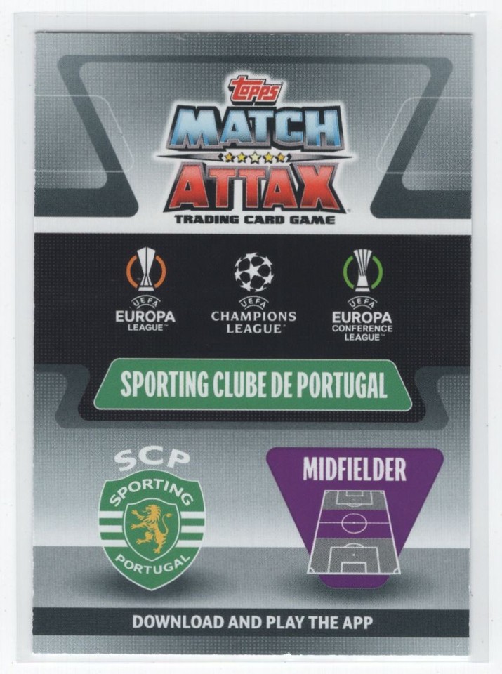 2021 Topps Match Attax UEFA Blue Crystal Pablo Sarabia Sporting Clube ...