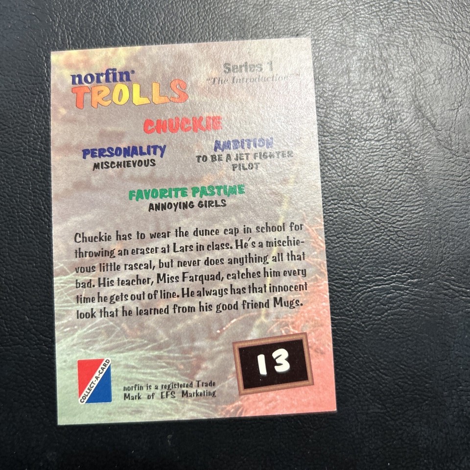 B7s Norton Trolls Dolls 1993 Collect A Card #13 Chucky Chuckie | eBay