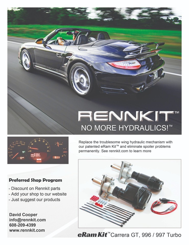 RENNKIT™ 4" SuperFast eRam Kit™ Electric Wing Kit for Porsche 996 Turbo ...