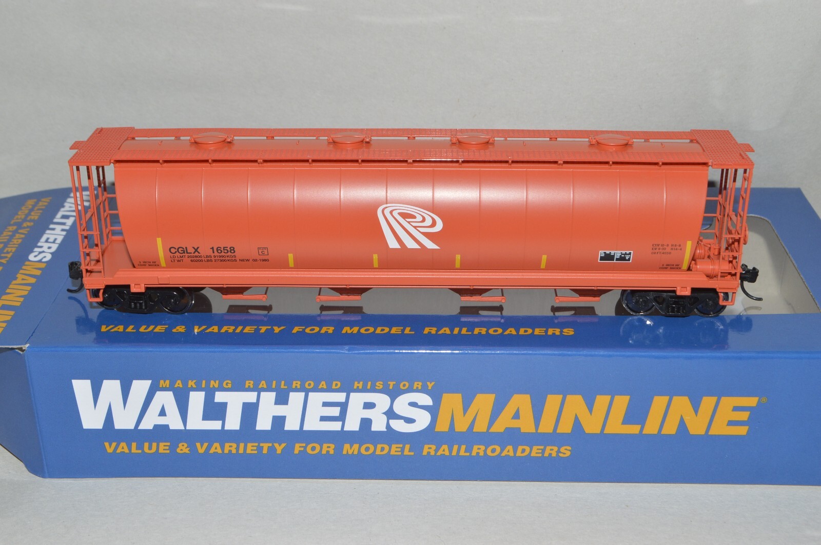 HO Walthers Potash Saskatchewan 59' cylindrical covered hopper car ...