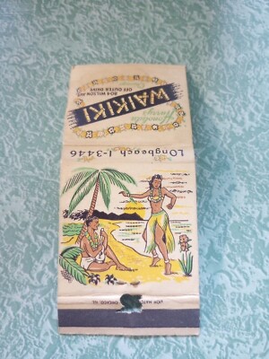 Vintage Matchbook Collectible Ephemera E22 Waikiki Hawaii Pin-up ...