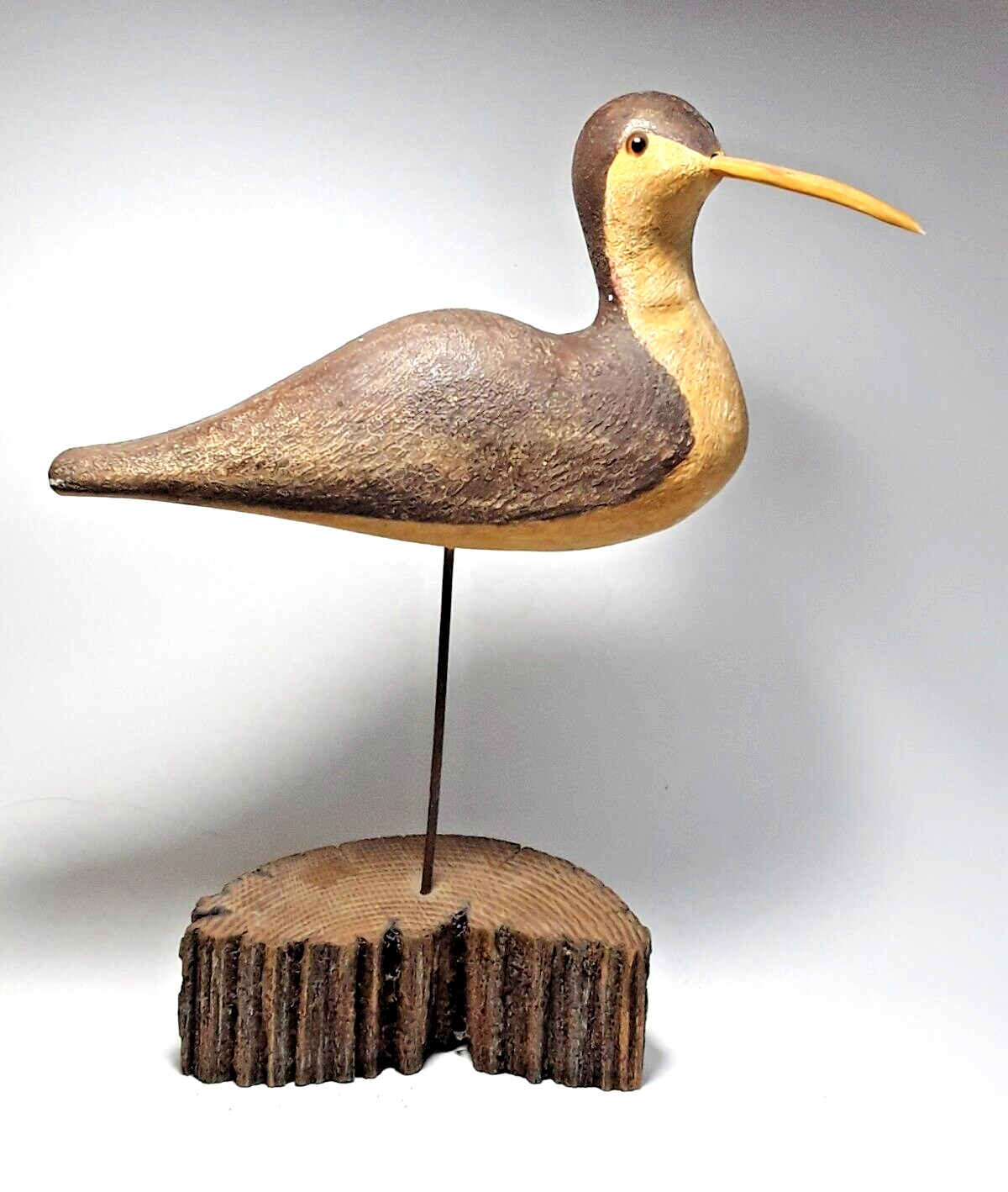 Richard Morgan Maker Carved Shorebird Bird Decoy - Signed Marked 13 ...