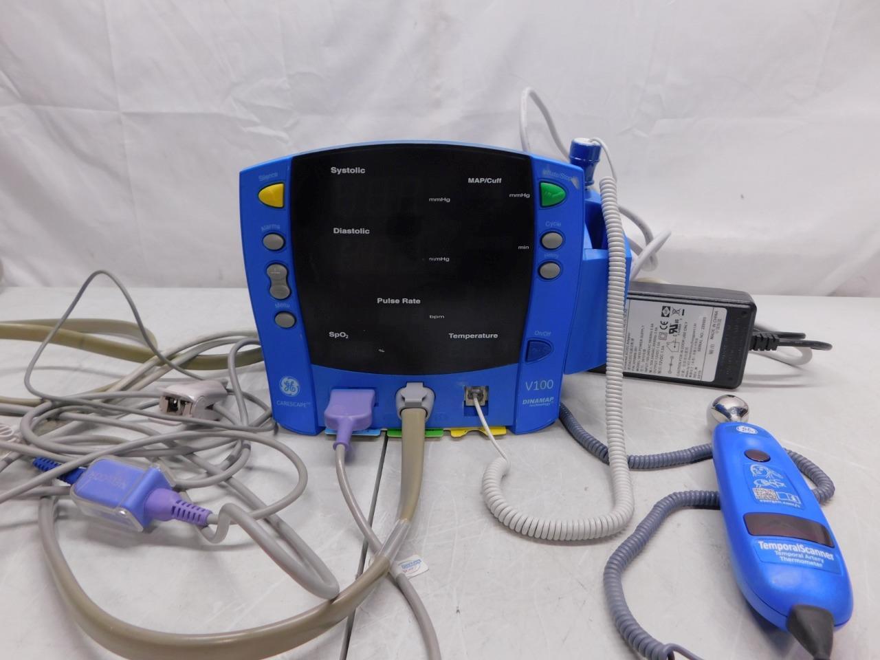 GE Dinamap Carescape V100 Patient Monitor W/ PSU, SpO2, NBP Leads ...