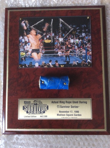 WWE WWF SURVIVOR SERIES 1996 PSYCHO SID USED RING ROPE PLAQUE ***ULTRA ...