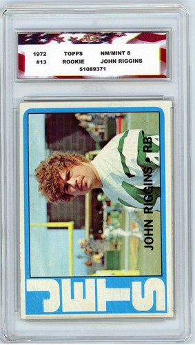 1972 Topps #13 John Riggins Rookie Card AGC 8 NM/Mint New York Jets | eBay