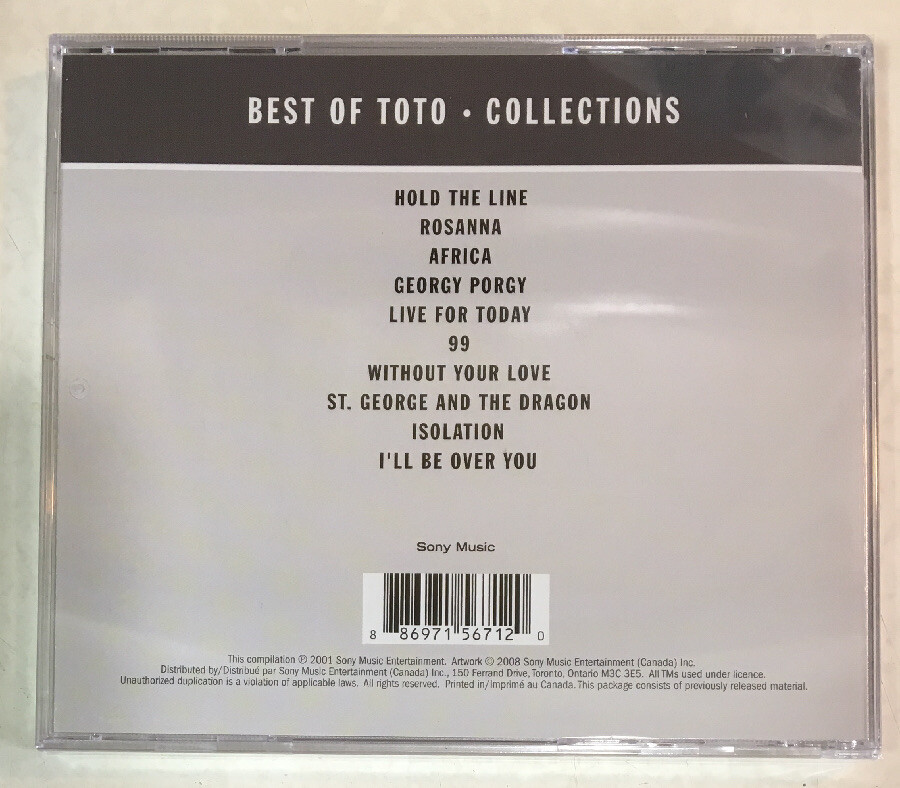 BEST OF TOTO - COLLECTIONS (CD, 2001 - Canada - Sony) BRAND NEW ...