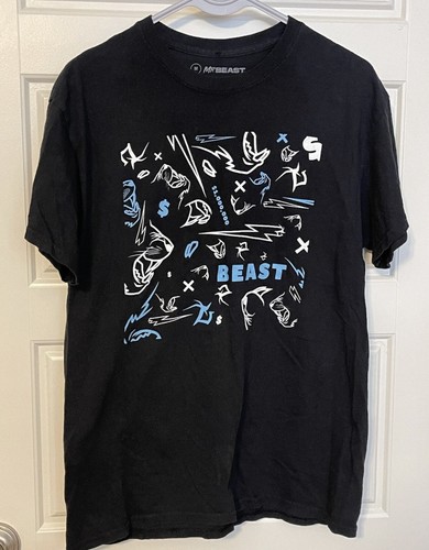 Mr Beast Shirt Mens Medium YouTube Creator Graphic Tee Money Art Beast ...